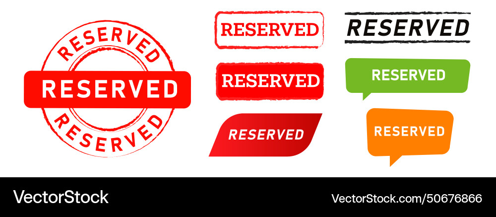 Reserved reservation place rectangle circle green Vector Image