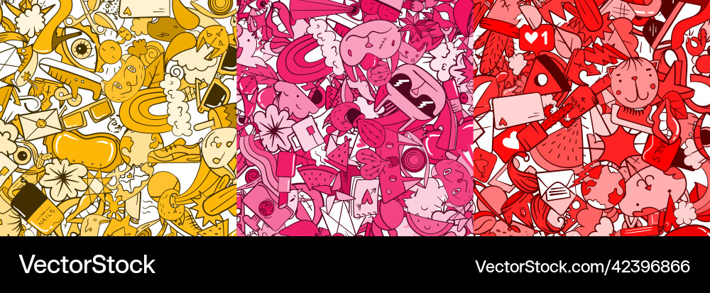 Set of three random elements background including Vector Image