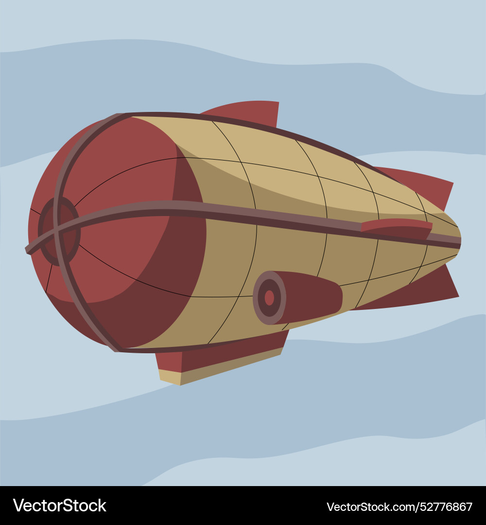 Airship simple cartoon style flying vehicle Vector Image