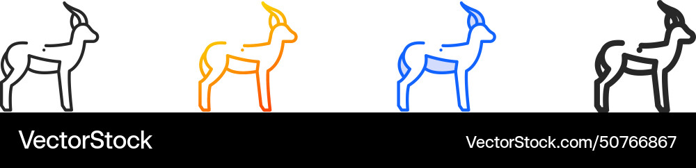Antelope iconthin linear gradient blue stroke and Vector Image
