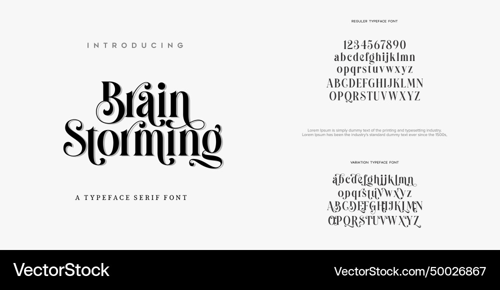 Brain stroming abstract fashion font alphabet Vector Image