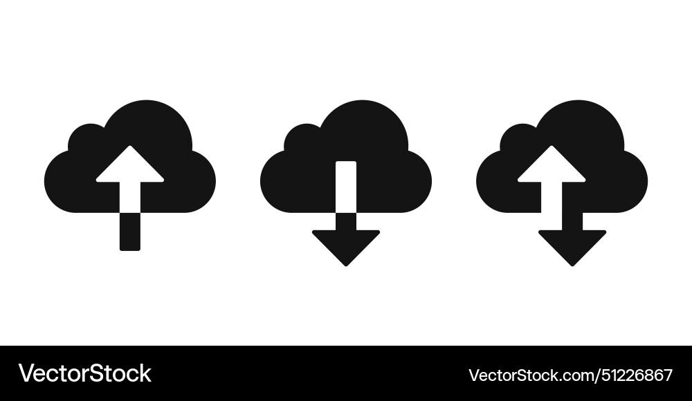 Cloud download and upload icon or service Vector Image