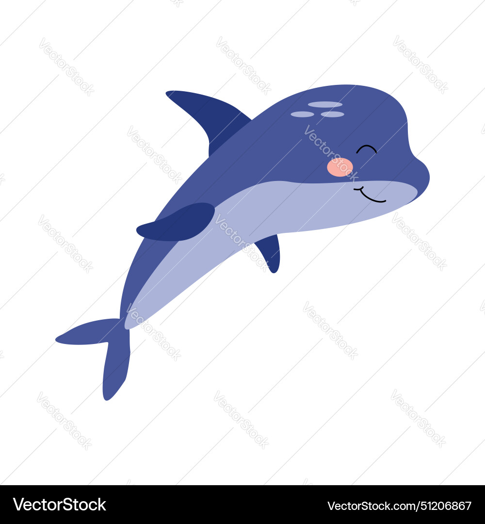 Cute dolphin character Royalty Free Vector Image