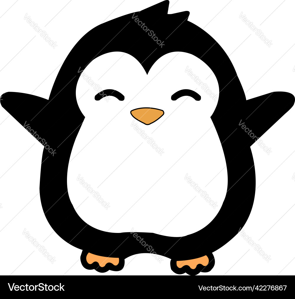 Cute happy penguin Royalty Free Vector Image - VectorStock