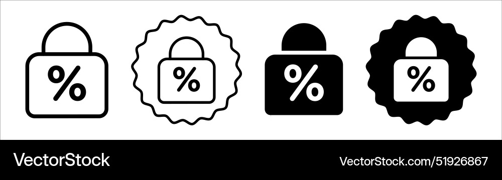 Fixed rate mortgage icon symbol set collection Vector Image