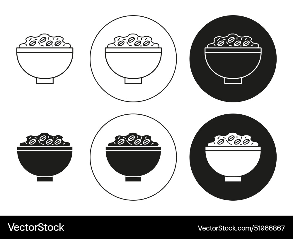 Granola icon set in thin line outline style Vector Image