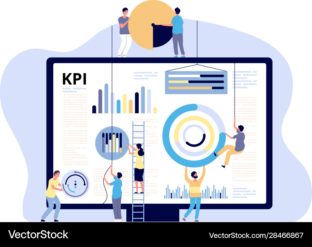 Kpi concept key performance indicator marketing Vector Image
