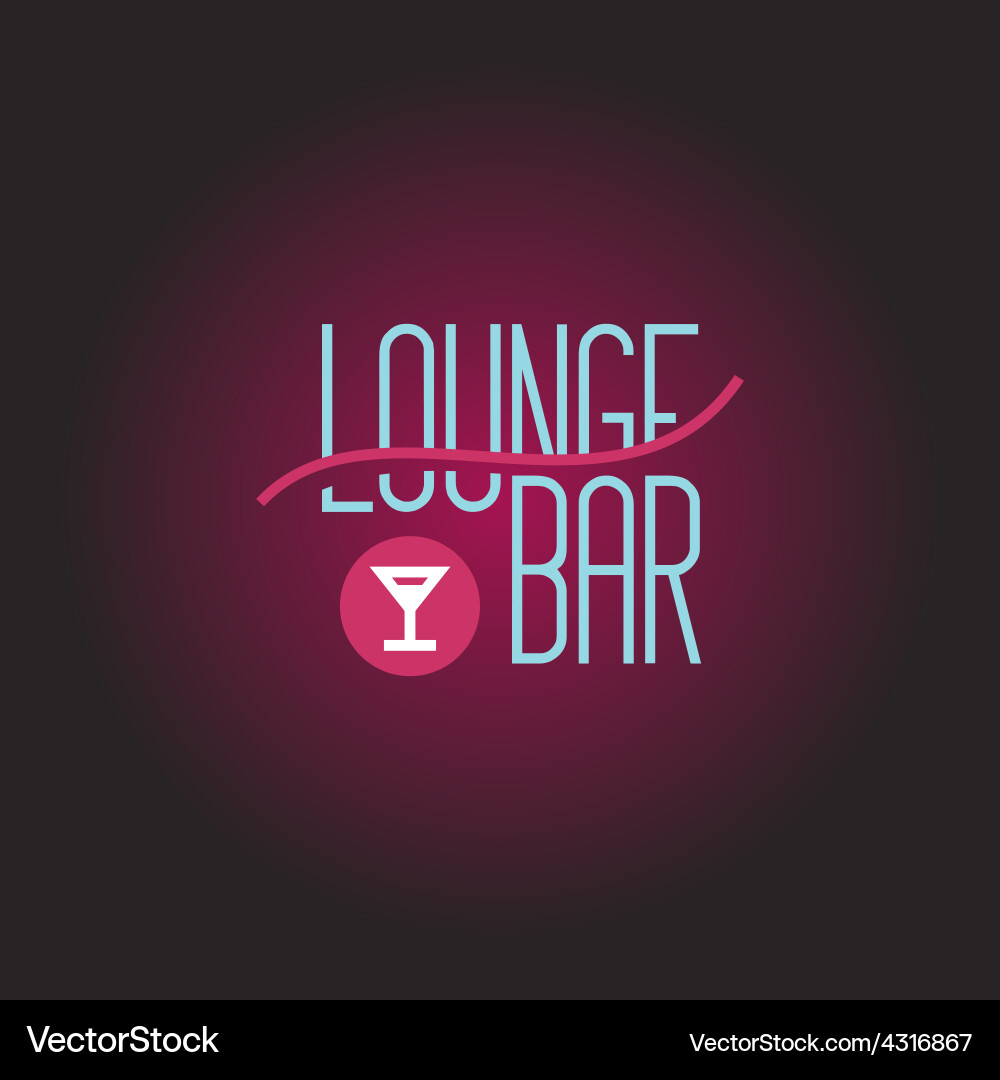 Lounge bar logo template Royalty Free Vector Image