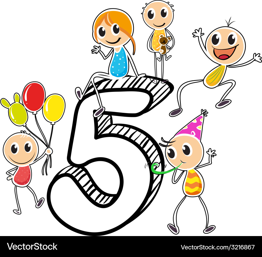 Number five Royalty Free Vector Image - VectorStock