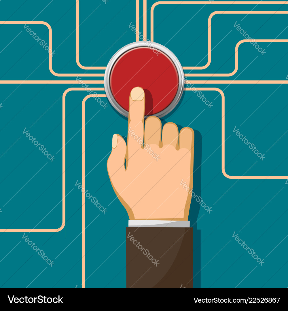 Push the button Royalty Free Vector Image - VectorStock