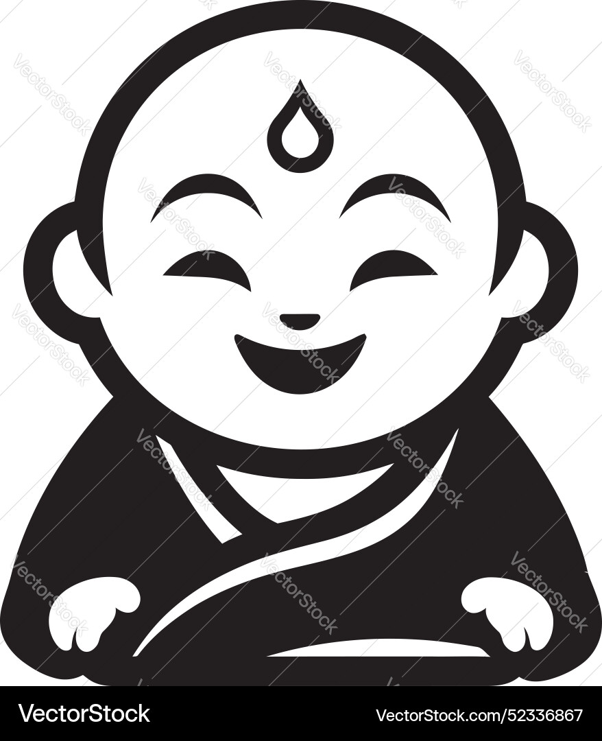 Serenity seedling buddha emblem zen youngster Vector Image