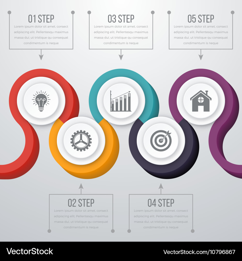 Timeline 3d infographic Royalty Free Vector Image