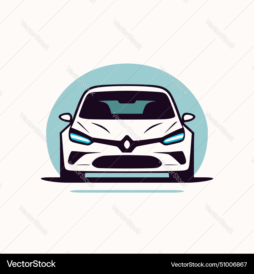 White concept car icon front view Royalty Free Vector Image