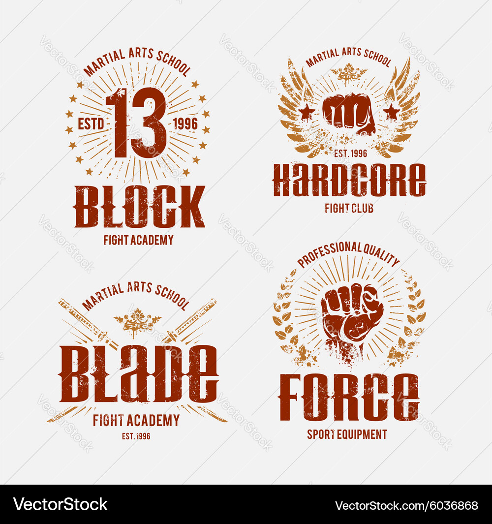 Fight club emblems Royalty Free Vector Image - VectorStock