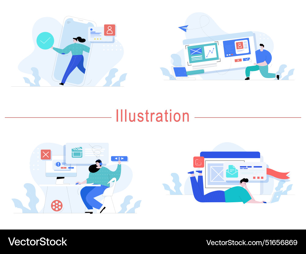 Digital marketing mega set Royalty Free Vector Image