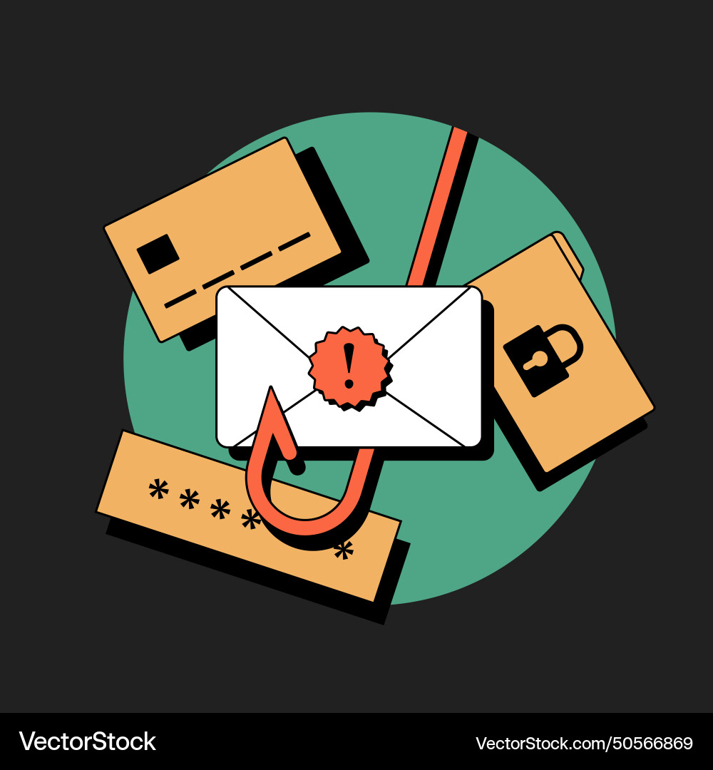 E-mail phishing icon fraud email alert scam Vector Image