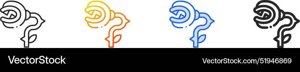 Enemy iconthin linear gradient blue stroke Vector Image