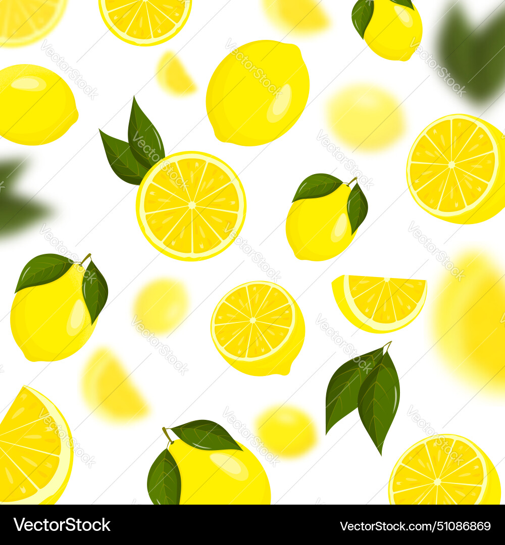 Lemon falling from different angles citrus Vector Image