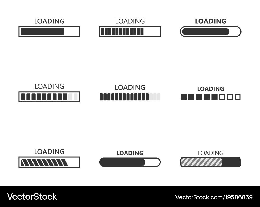 Loading Bar Icons Set Royalty Free Vector Image