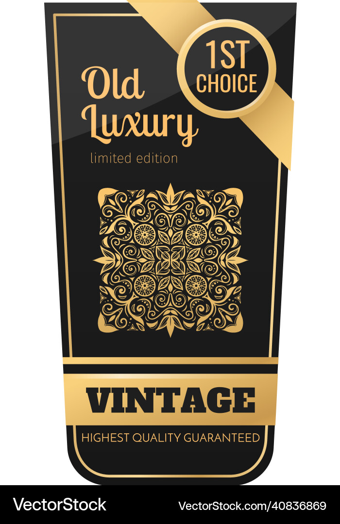 Old vintage label composition Royalty Free Vector Image