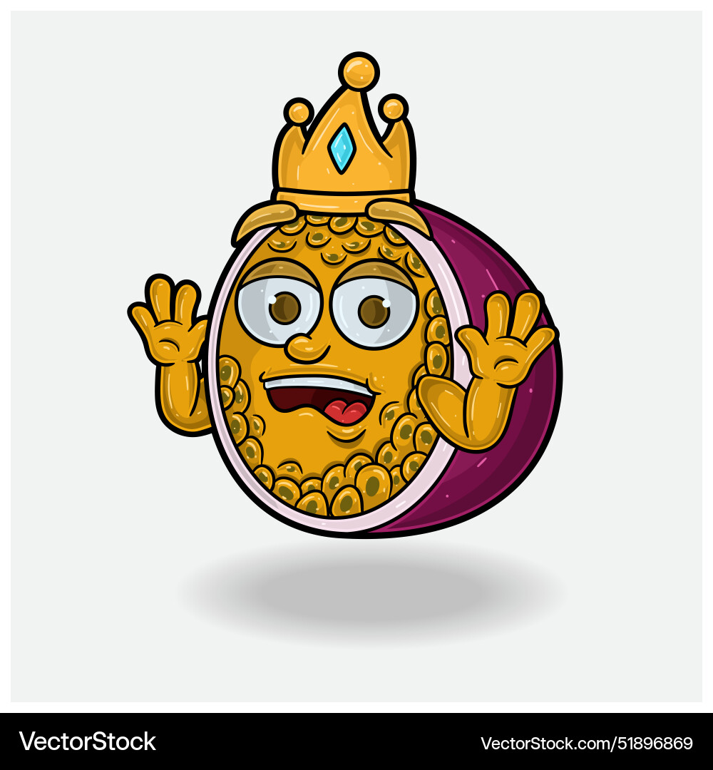 Passion fruit cartoon with shocked expression Vector Image