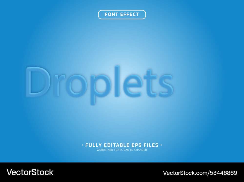 Realistic water droplets 3d text effect Royalty Free Vector