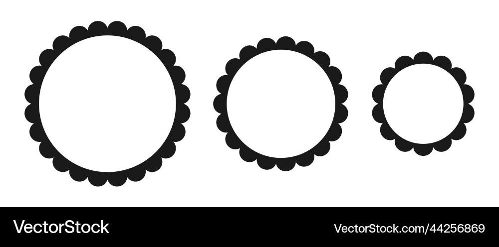 Scalloped Circle Frame - Round Edge Royalty Free Vector