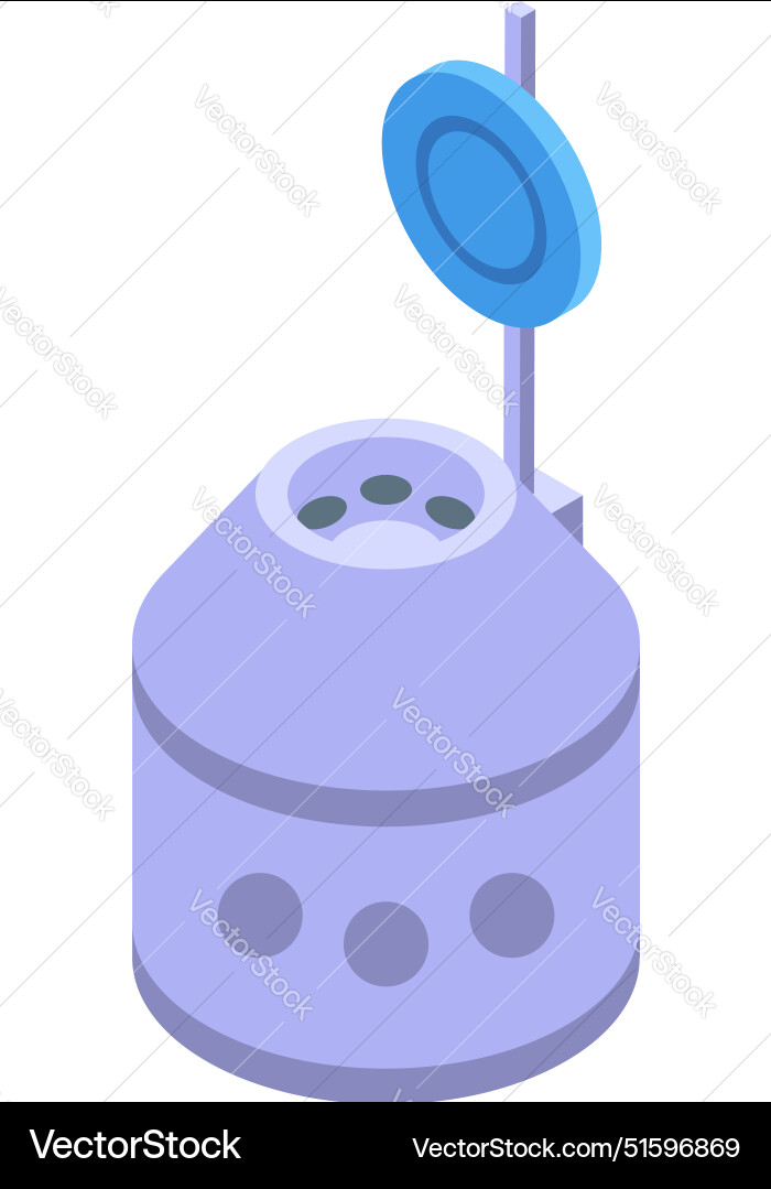 Space capsule floating in with open hatch Vector Image