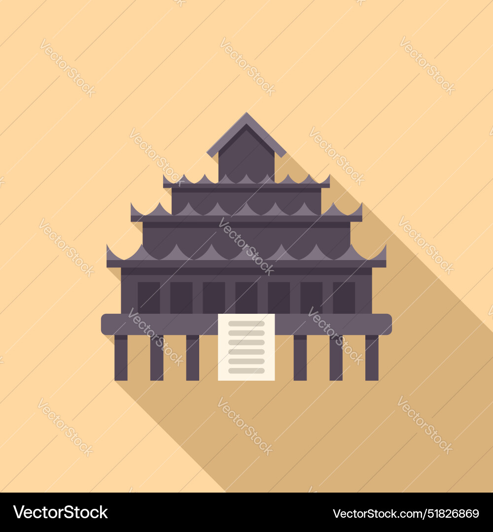 Traditional multi storey asian temple building Vector Image