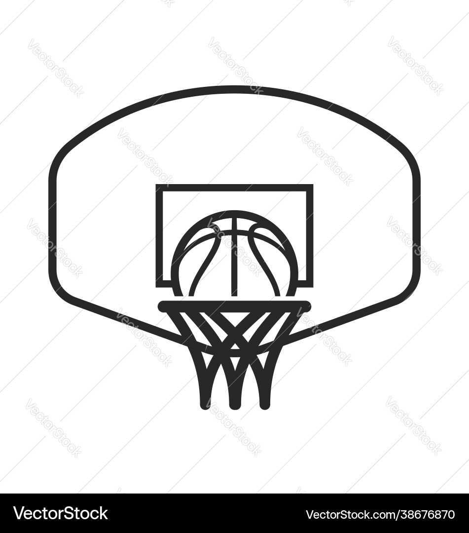 Basketball Hoop Line Art Royalty Free Vector Image