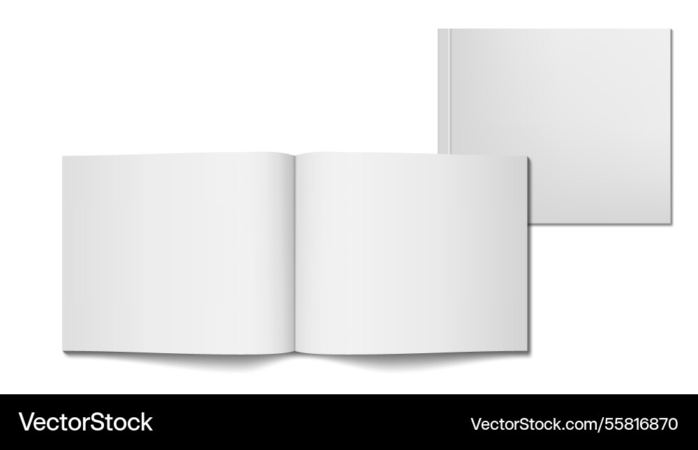 Clear opened and closed booklet with soft cover Vector Image