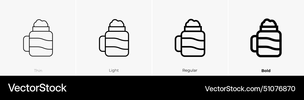 Coconut shake icon thin light regular and bold Vector Image