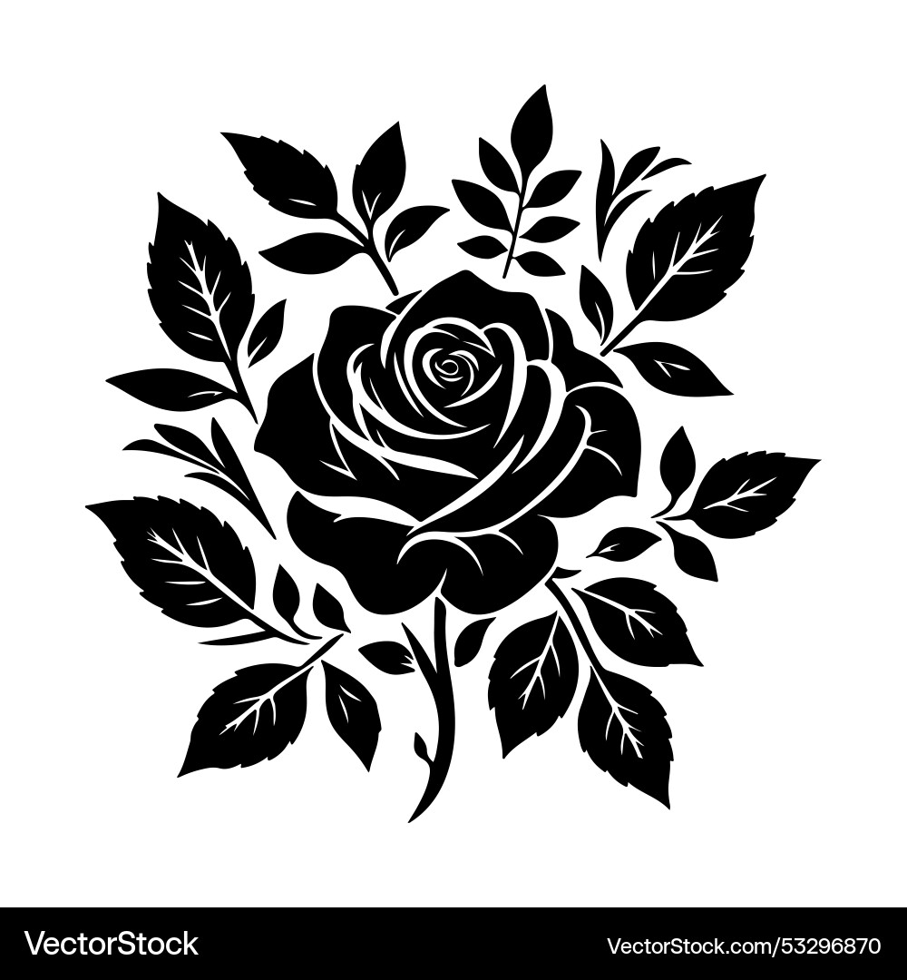 Creative rose silhouette design Royalty Free Vector Image