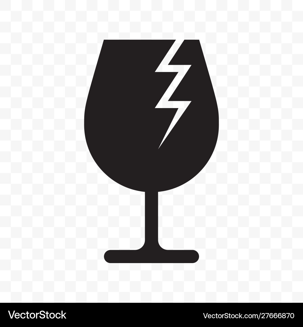 Fragile glass icon handle with care warning sign Vector Image