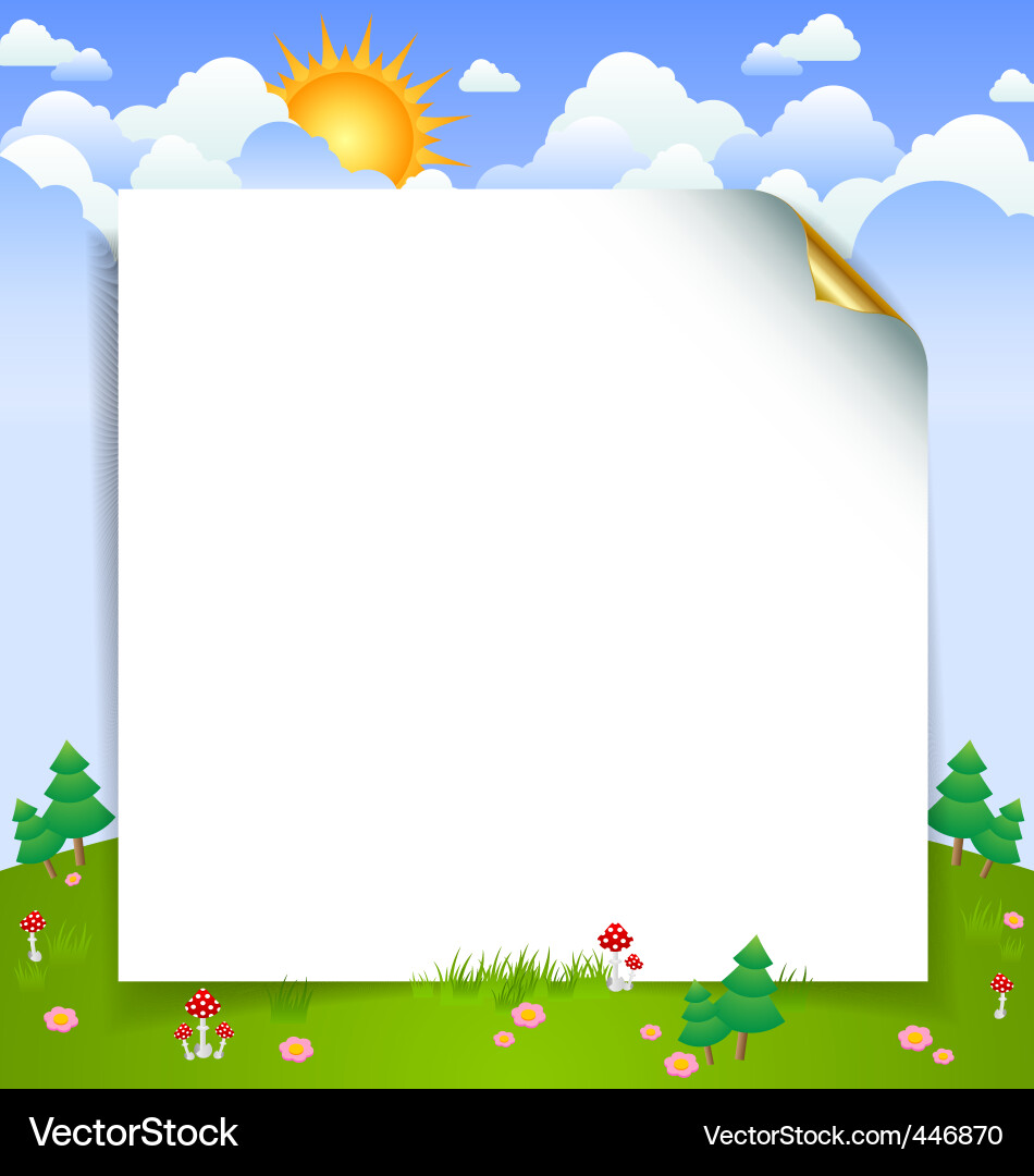 Landscape with paper sheet Royalty Free Vector Image