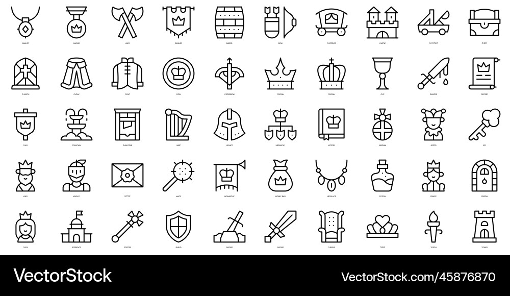 Set of thin line royalty icons Royalty Free Vector Image