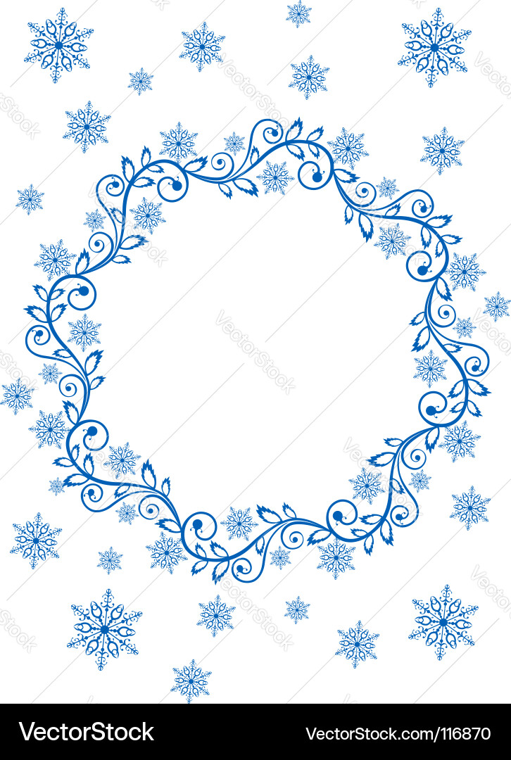 Snow frame and snowflakes Royalty Free Vector Image