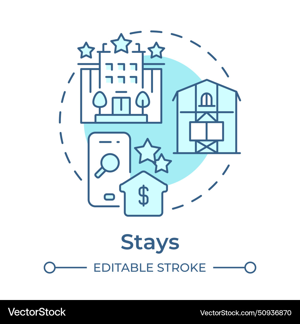 Stays soft blue concept icon Royalty Free Vector Image