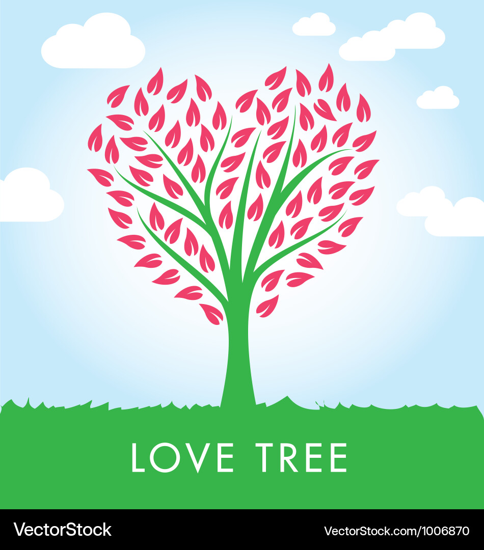 Tree heart shape Royalty Free Vector Image - VectorStock