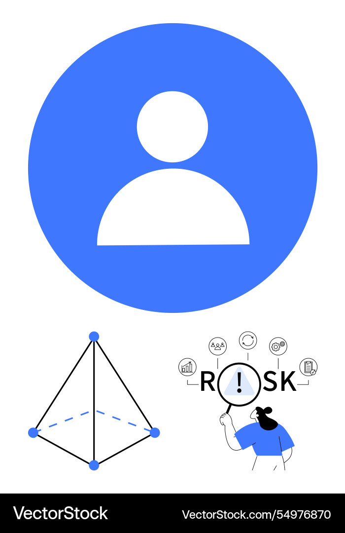 User profile icon geometric pyramid structure Vector Image