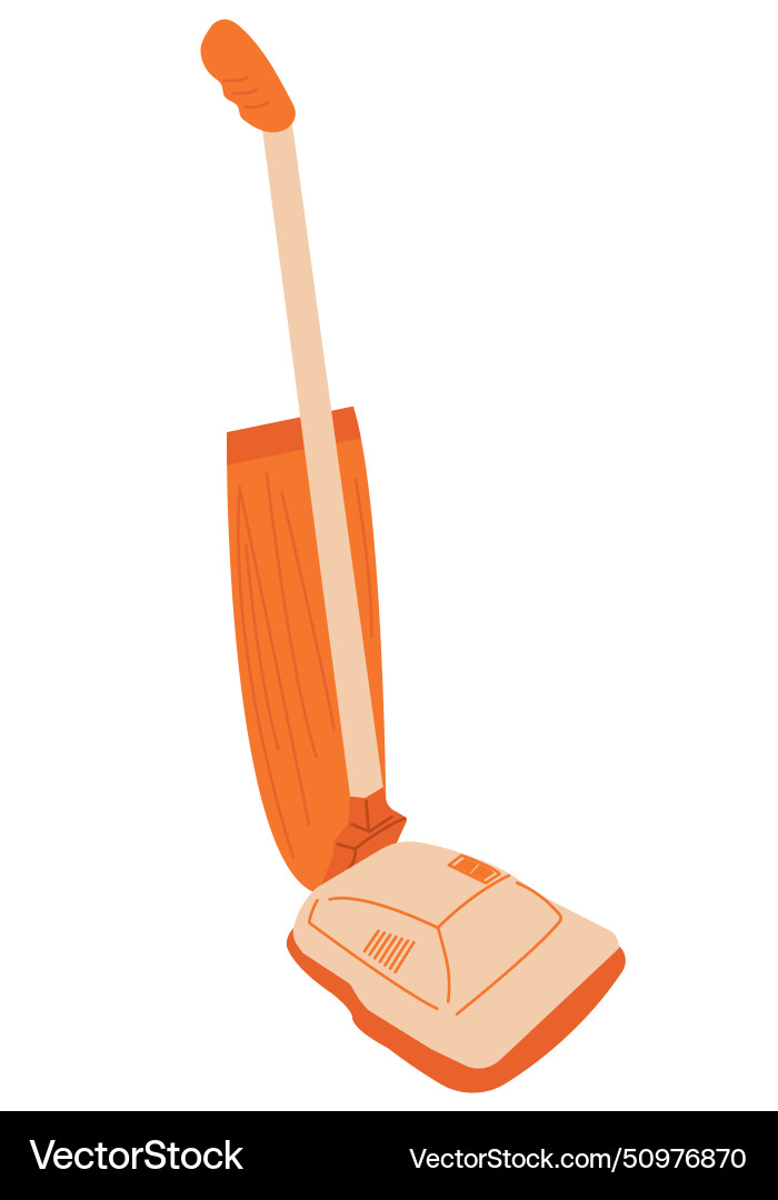 Vertical retro vacuum cleaner isolated on white Vector Image