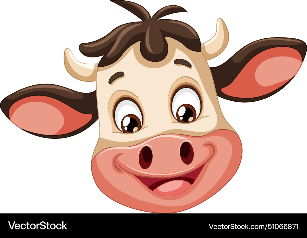 A happy cow face Royalty Free Vector Image - VectorStock