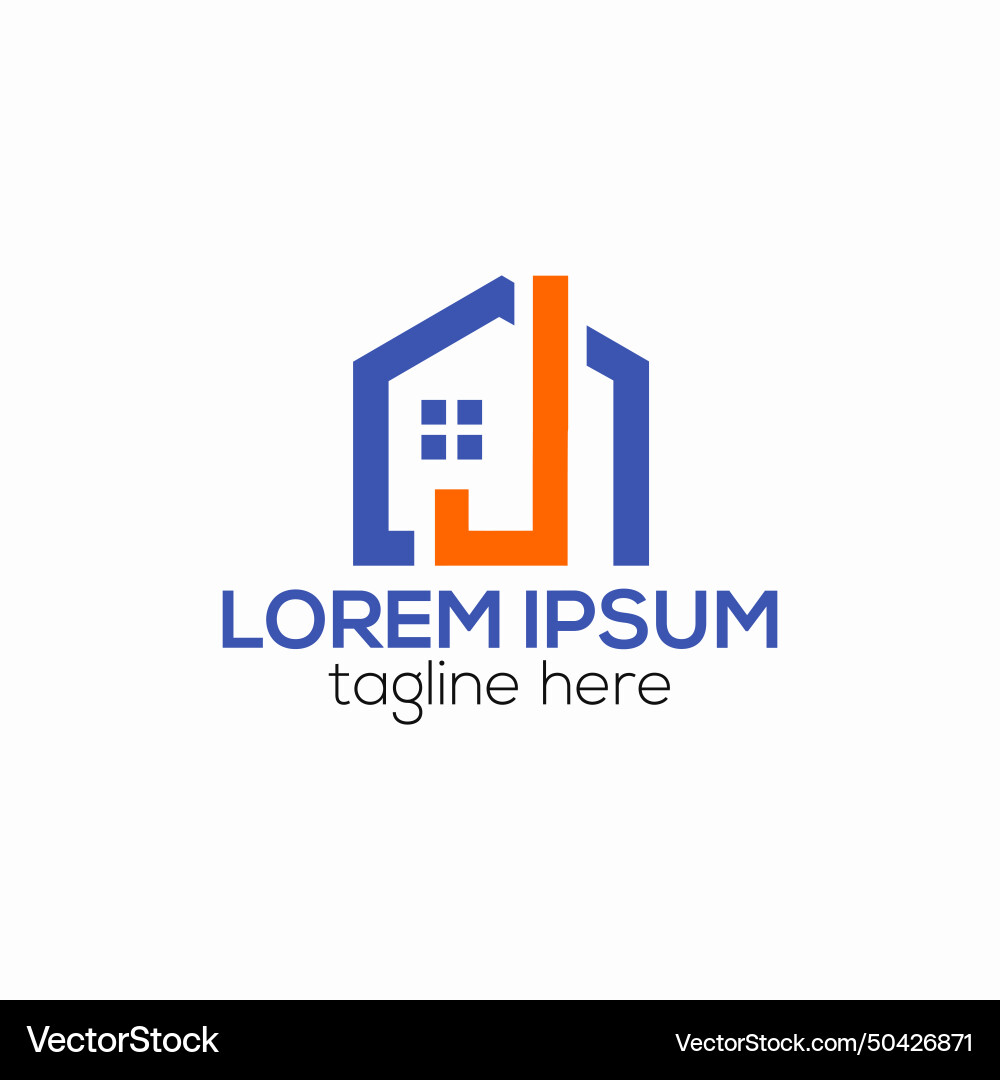 Aj letter construction real estate logo design Vector Image