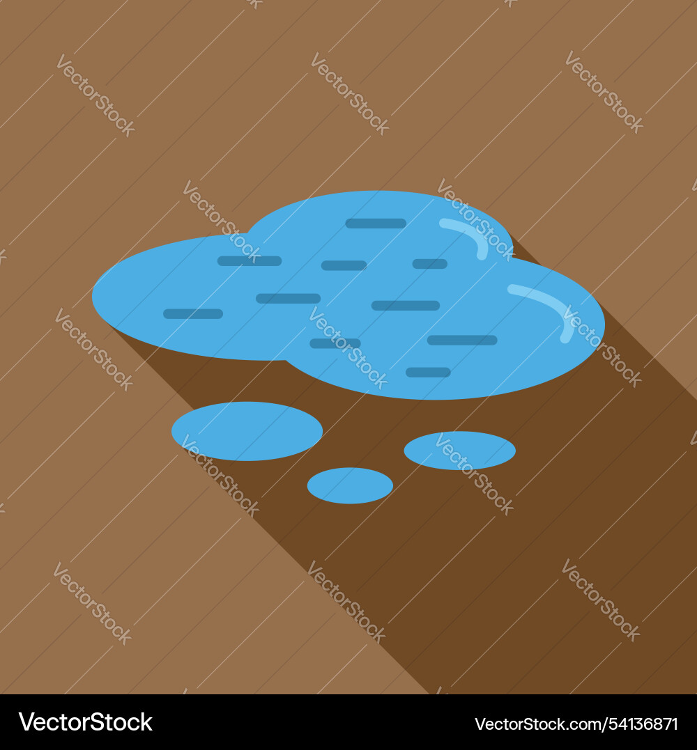 Blue water puddle forming on brown surface Vector Image