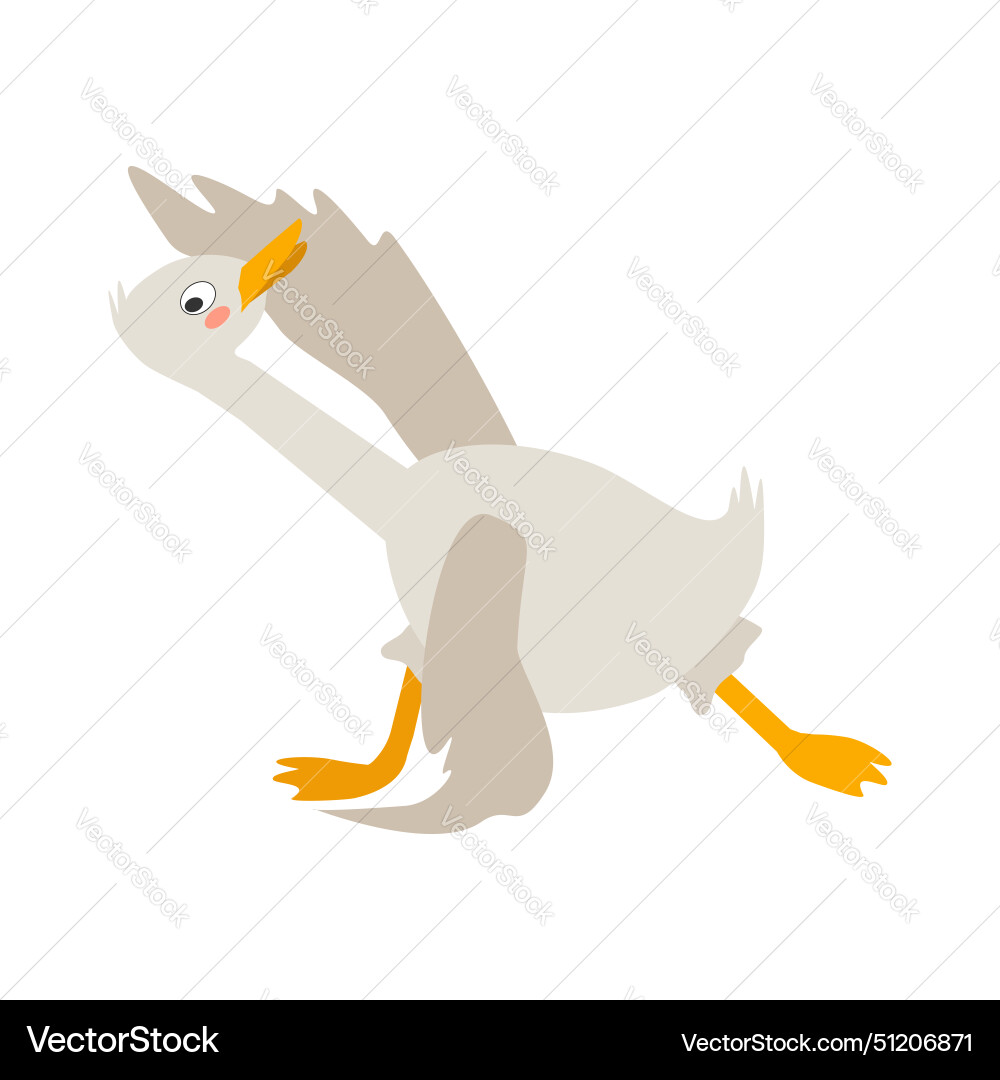 Cute goose character doing yoga Royalty Free Vector Image