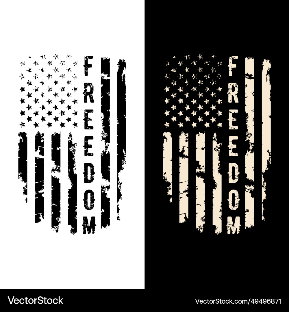Freedom with american flag design Royalty Free Vector Image