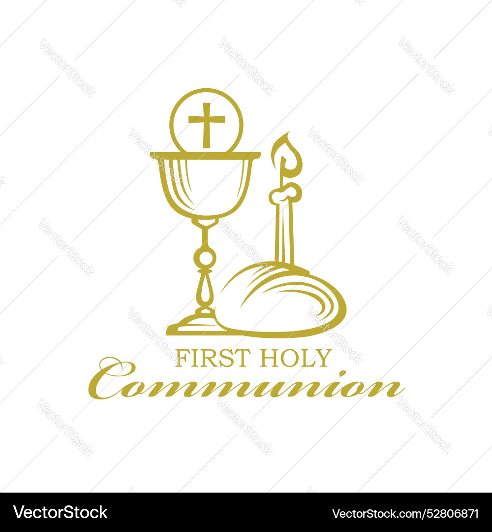 Golden Holy Communion Icon Royalty Free Vector Image