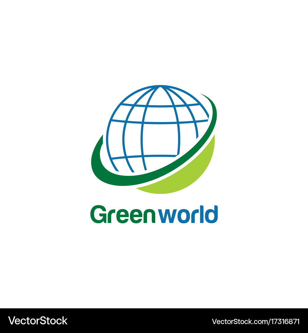 Grüne Weltkugel Umwelt Logo Lizenzfreies Vektorbild