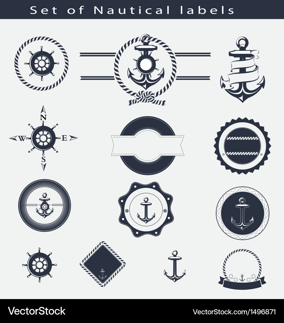Nautical Label Collection Royalty Free Vector Image