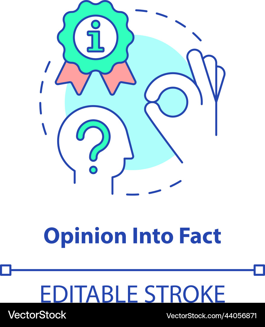 Opinion into fact concept icon Royalty Free Vector Image